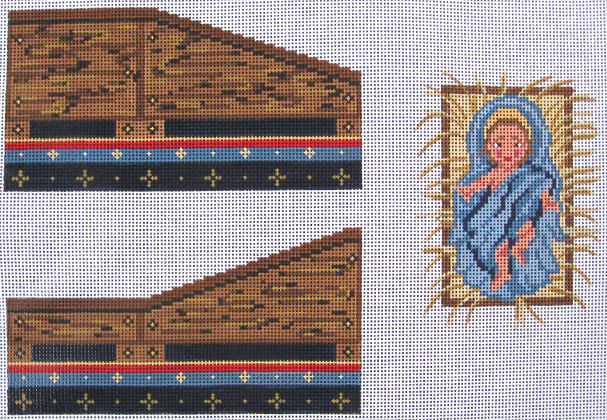 Kelly Clark Needlepoint - Nativity, Baby Jesus in Manger - Needle Nook