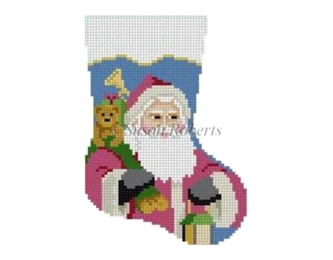 Old World Santa Mini-Sock by Susan Roberts Needlepoint