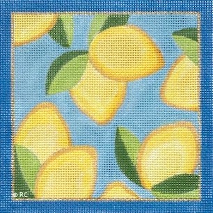Raymond Crawford Designs - Lily Inspired Lemon Print Square - Needle Nook