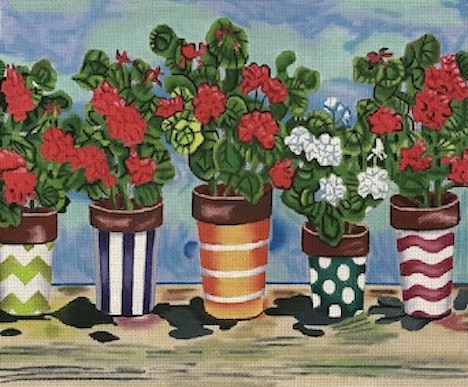 The Collection Designs - Fancy Pots Geraniums - Needle Nook
