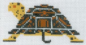 Charley Harper Needlepoint - Turtle Outside Ornament - Needle Nook
