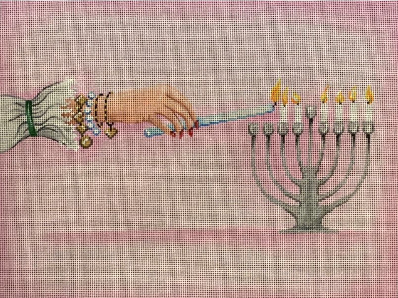 Patti Mann Needlepoint - Lighting the Menorah - Needle Nook