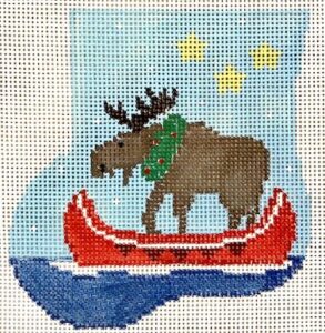 Kathy Schenkel Designs - Moose in Canoe with Moose - Needle Nook
