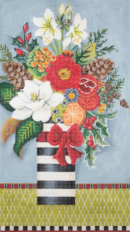 Kelly Clark Needlepoint - Christmas/Winter Floral - Needle Nook