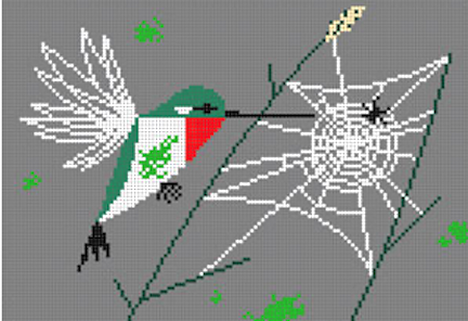 Charley Harper Needlepoint - Ruby Throated Hummingbird - Needle Nook